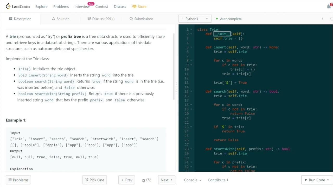 LeetCode 每日一題 Daily Challenge 208. Implement Trie (Prefix Tree) - YouTube