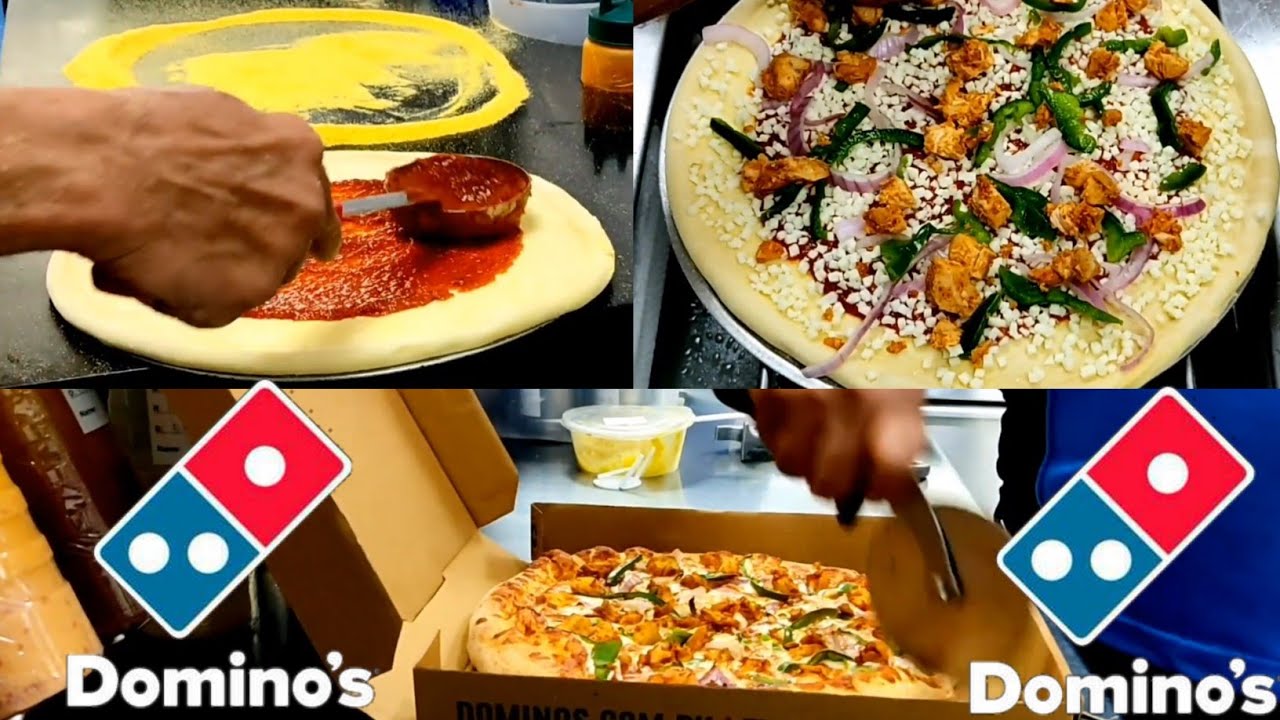 DOMINO'S LARGE HAND-TOSSED CHIKEN TIKKA PIZZA | How It's Made - YouTube