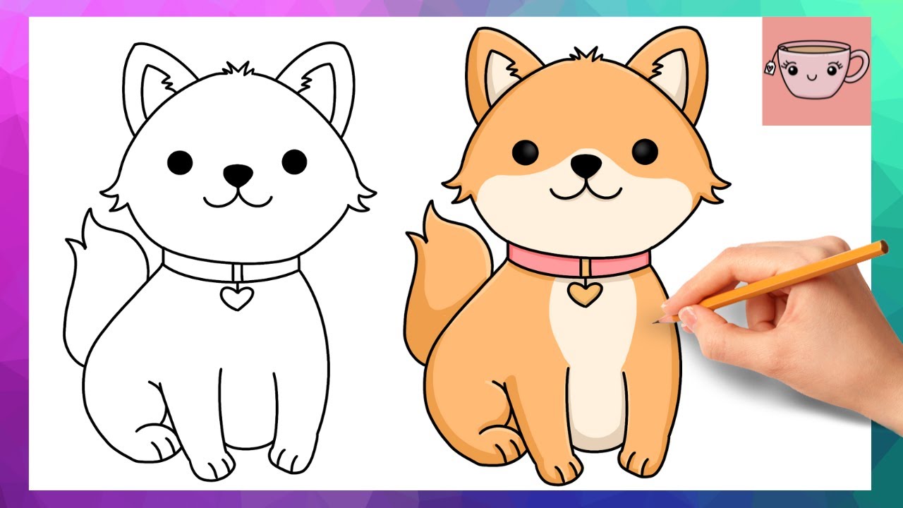 How To Draw Shiba Inu Dog | Cute Easy Drawing Tutorial - YouTube