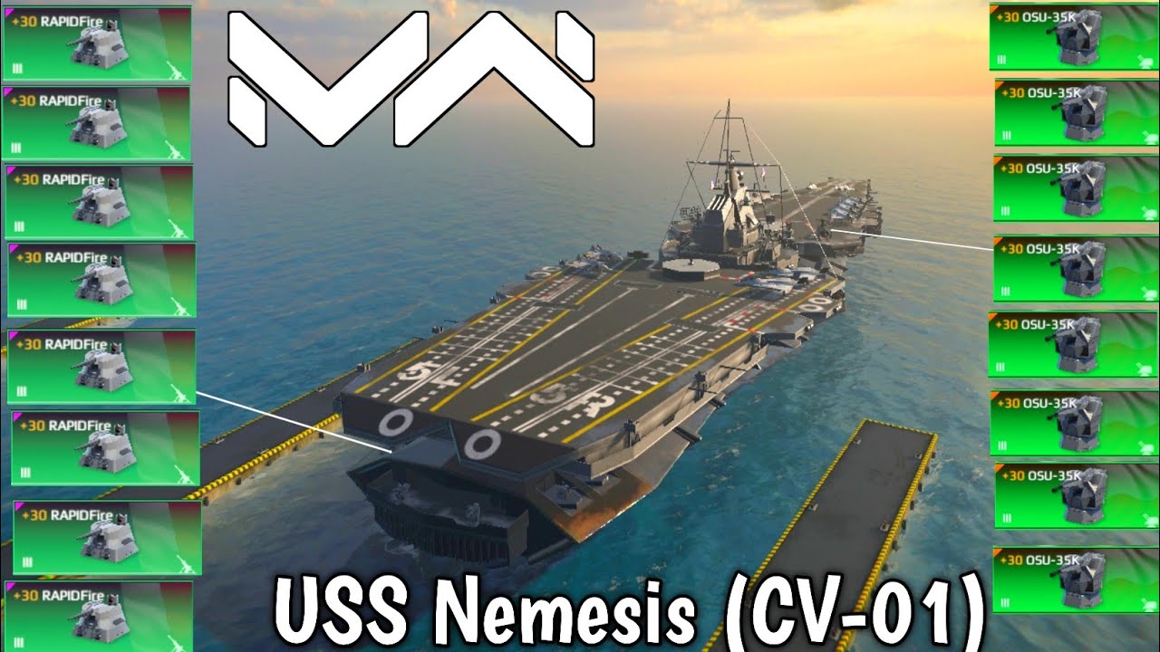USS Nemesis - 16X Air Defense with OSU-35K & RAPIDFire ... Aircraft ...