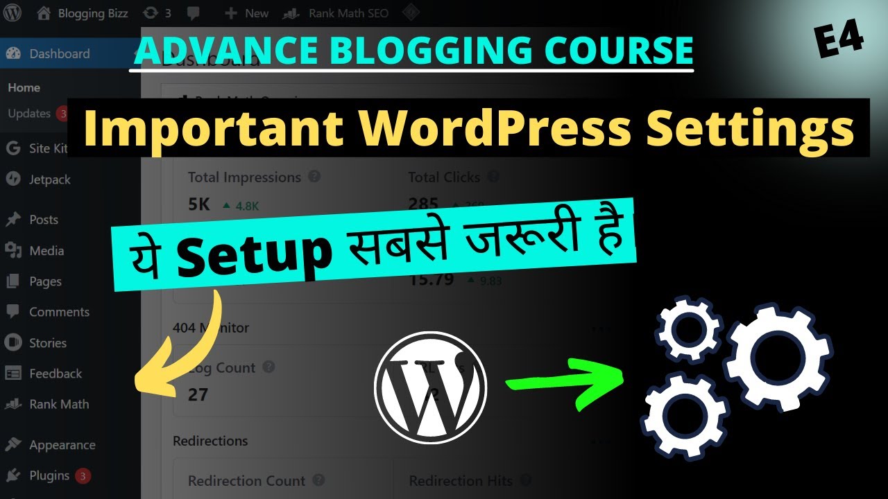 Important WordPress Setup Tutorial For Beginners in Hindi | Advance Blogging Course 2022 - YouTube