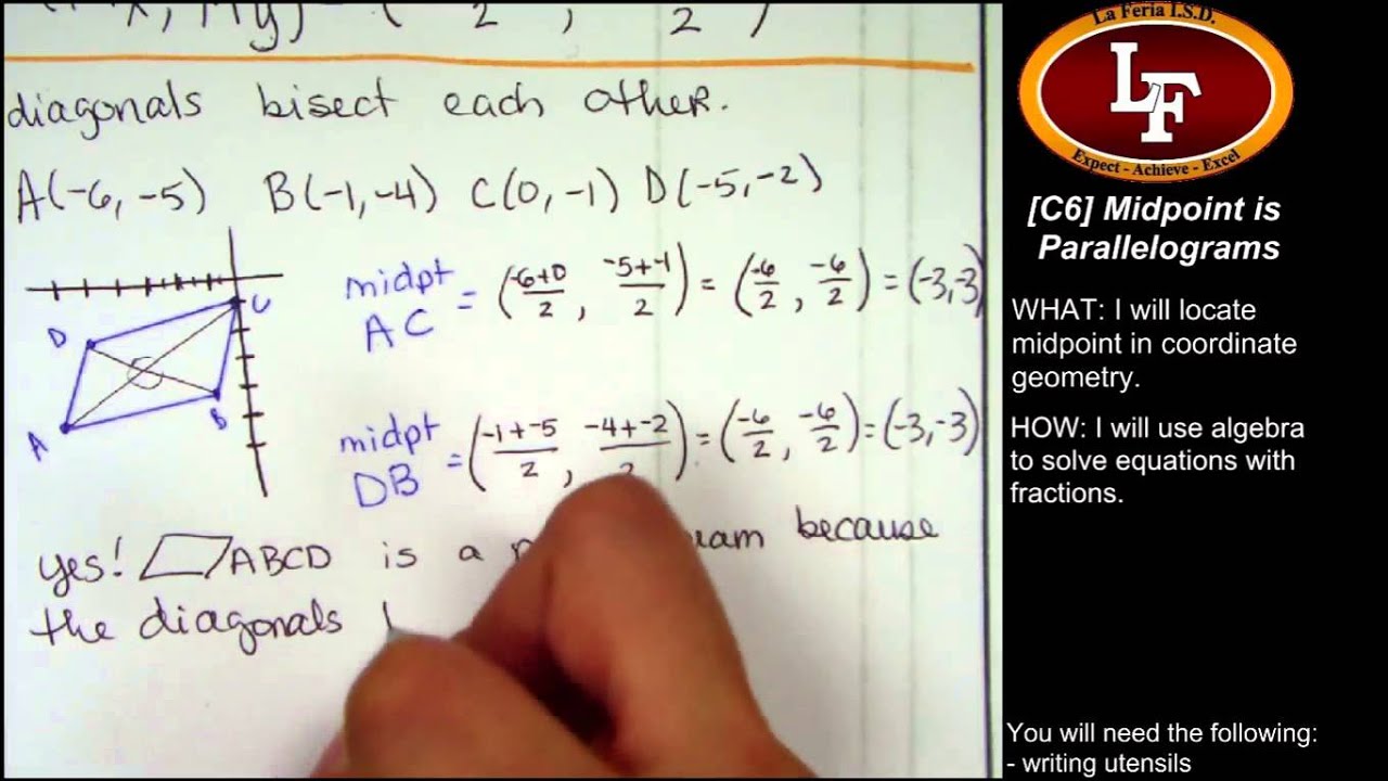 C6 Midpoint In Parallelograms YouTube C6 Midpoint In Parallelograms YouTube