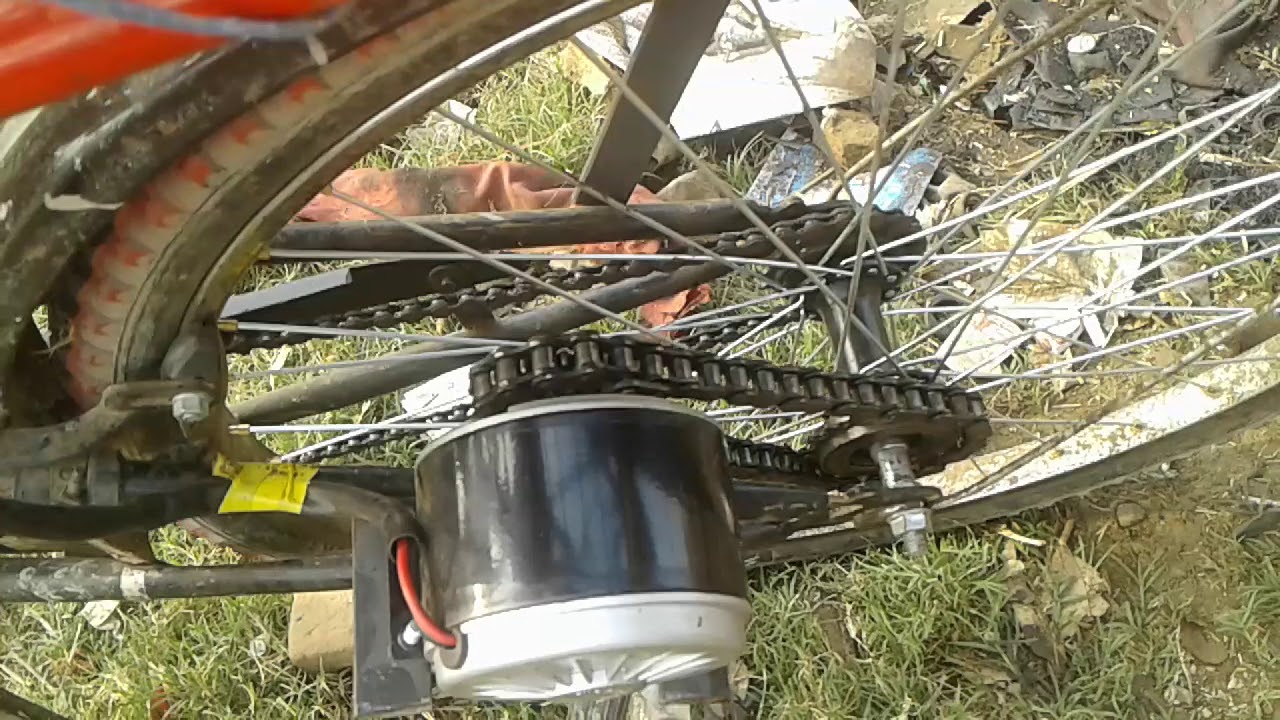 Electric saikil moter battry bycele - YouTube
