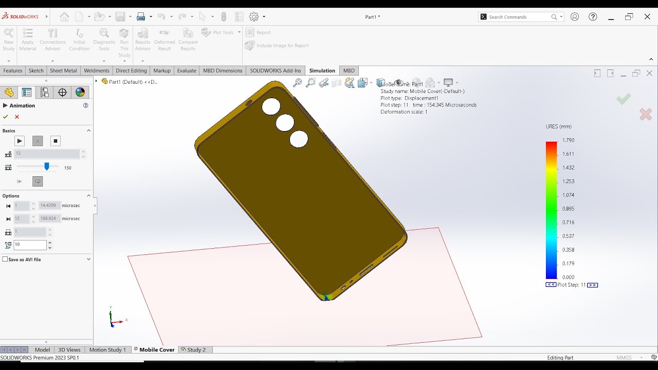 Quick setup for Drop test on Phone cover | Amazing Solidworks ...