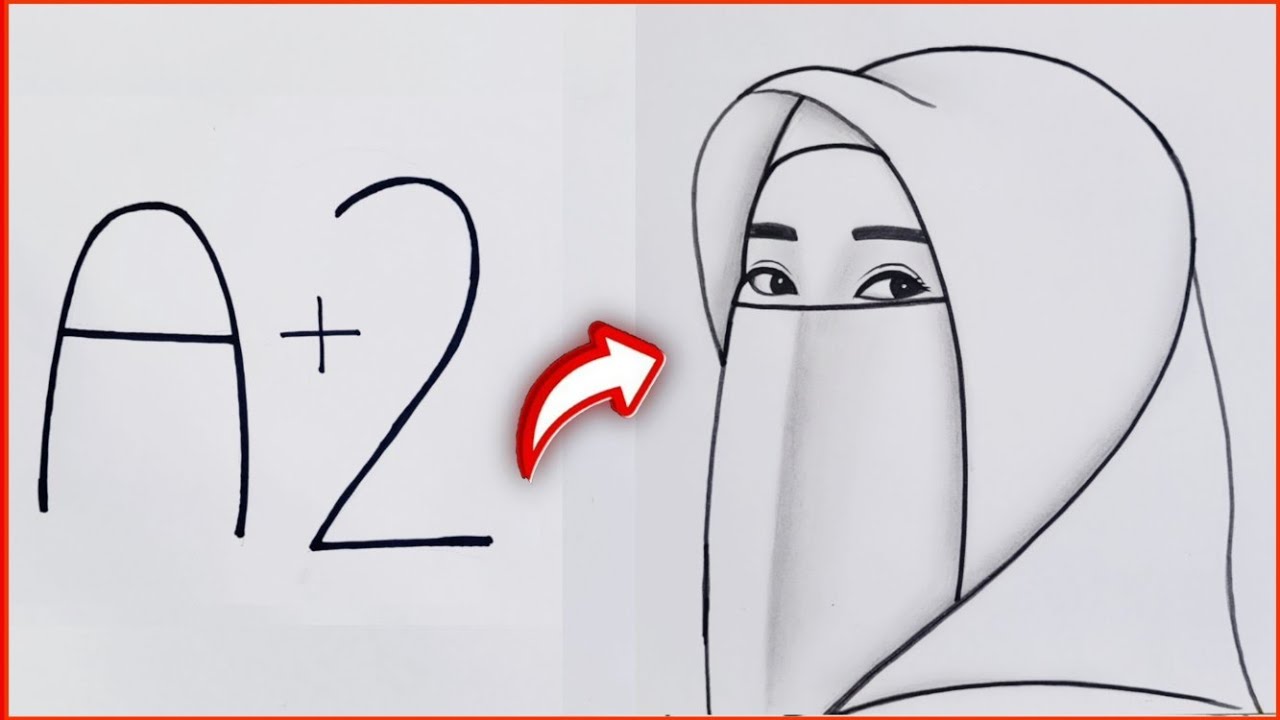 güzel eşarplı kadın çizimi | Hijab Girl drawing| Muslim girl drawing ...