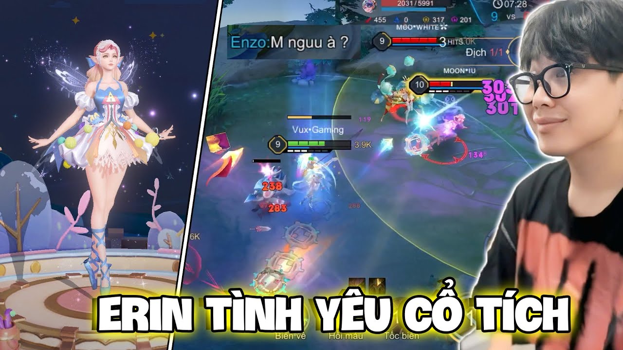 VUX GHÉP KÊNH THẾ GIỚI TEST SKIN ERIN TÌNH YÊU CỔ TÍCH GẶP PHẢI ENZO ...