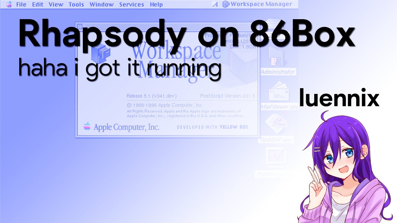 Mac OS X Rhapsody DR2 running on 86Box - YouTube