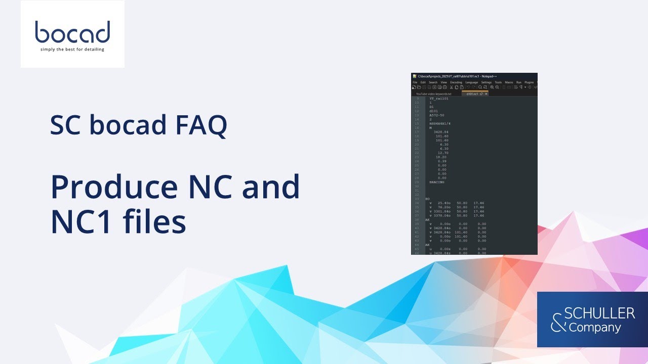 FAQ 116 - SC bocad - Produce NC and NC1 files - YouTube