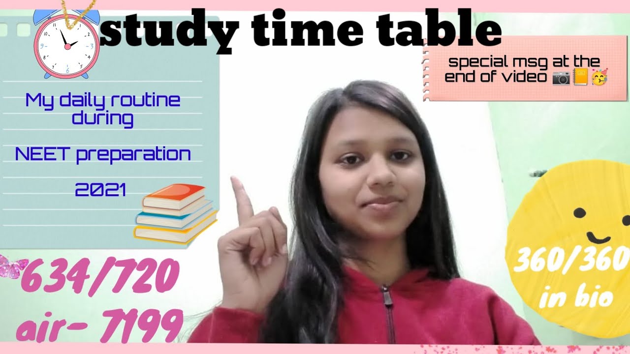 #My_study_time_table 📒 during#NEET_2021_preparation 😃.#634/720[#360/360 ...