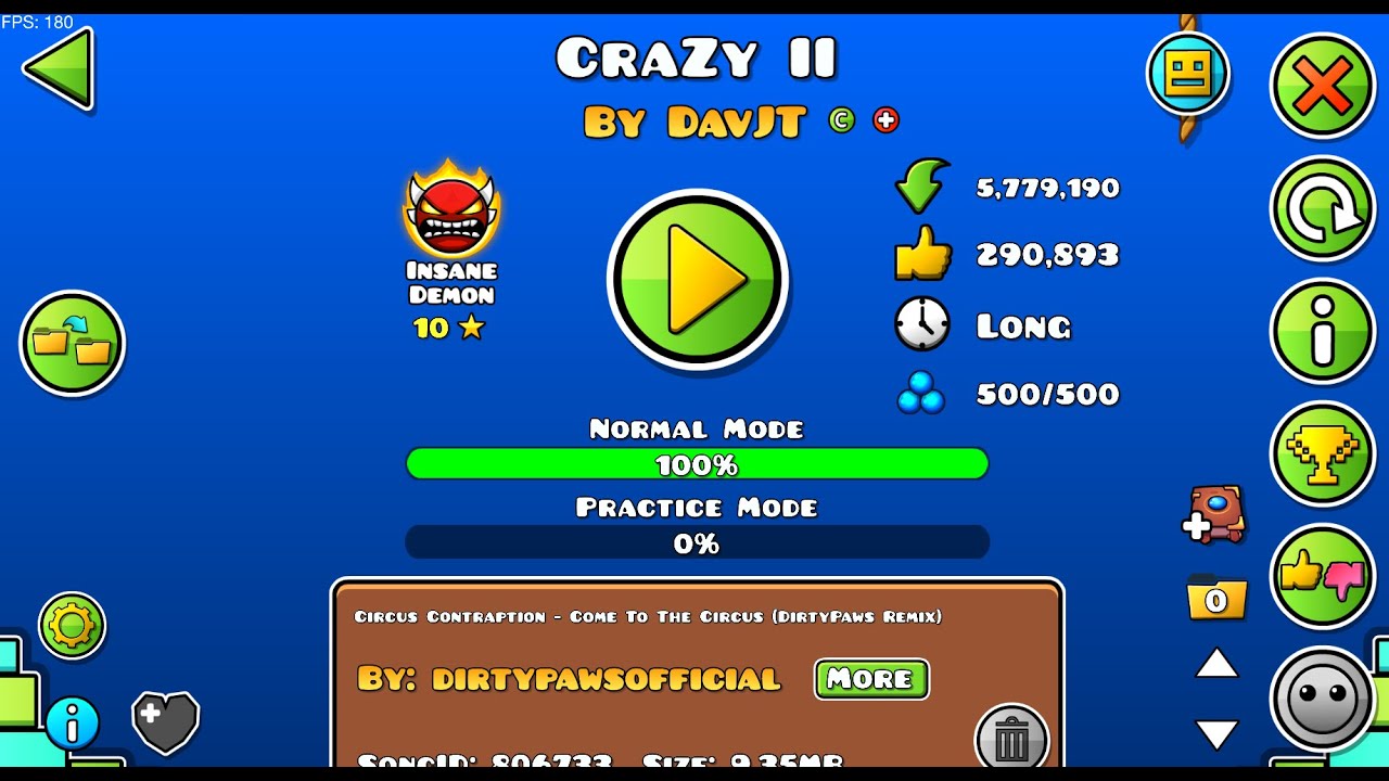 CraZy II 100% (NEW HARDEST) - YouTube