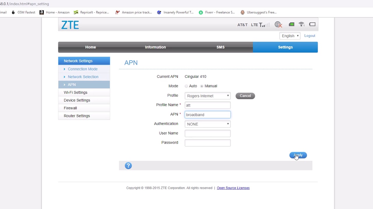 Settings APN MF275 MF275R - YouTube