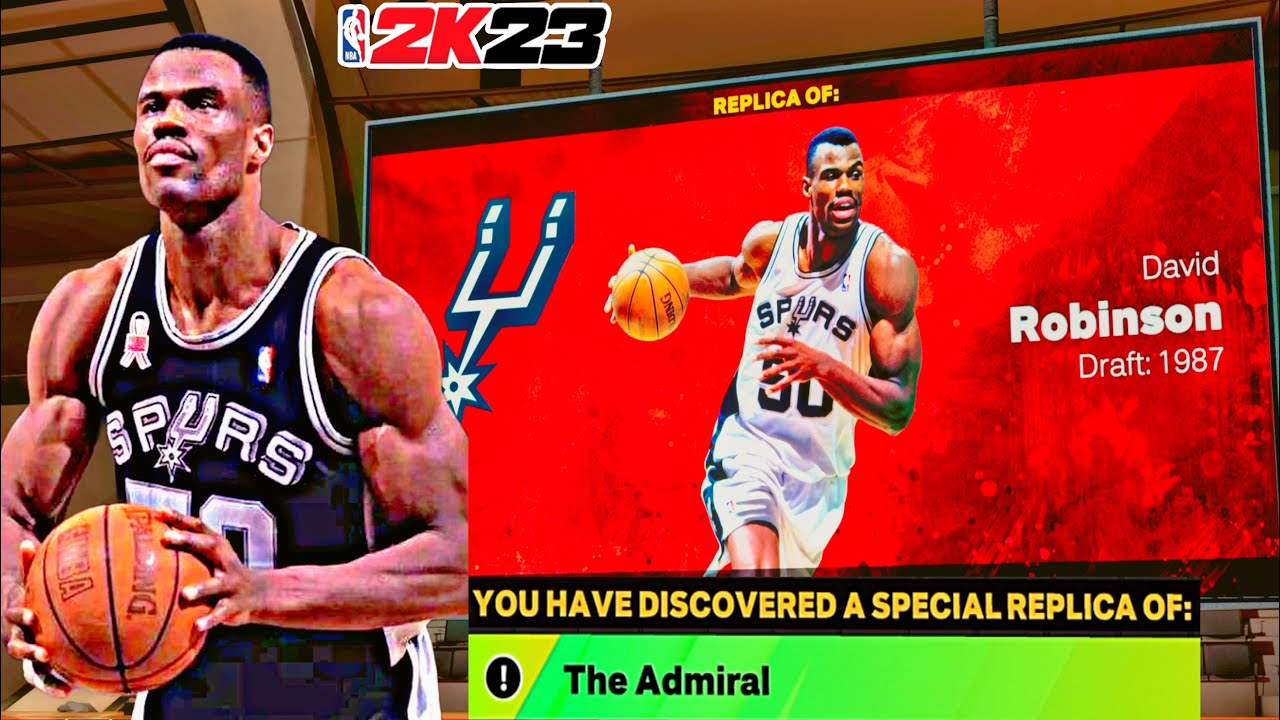 NBA 2K23 DAVID ROBINSON REPLICA BUILD THE ADMIRAL! NBA 2K23 NEW RARE ...