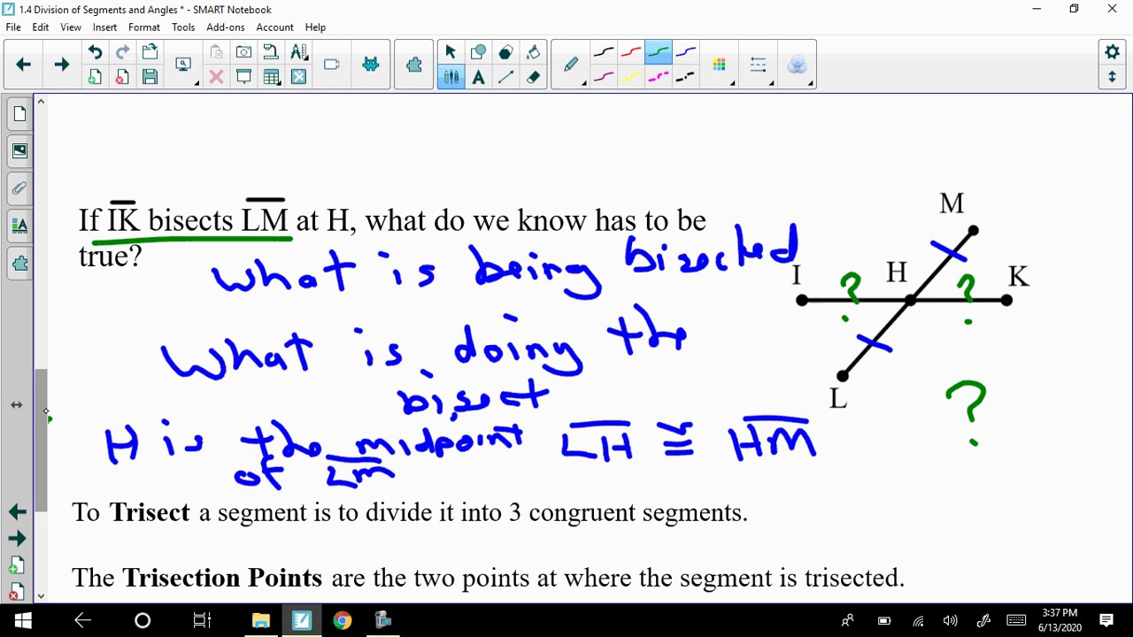 1 4 Division of Angles and Segments - YouTube
