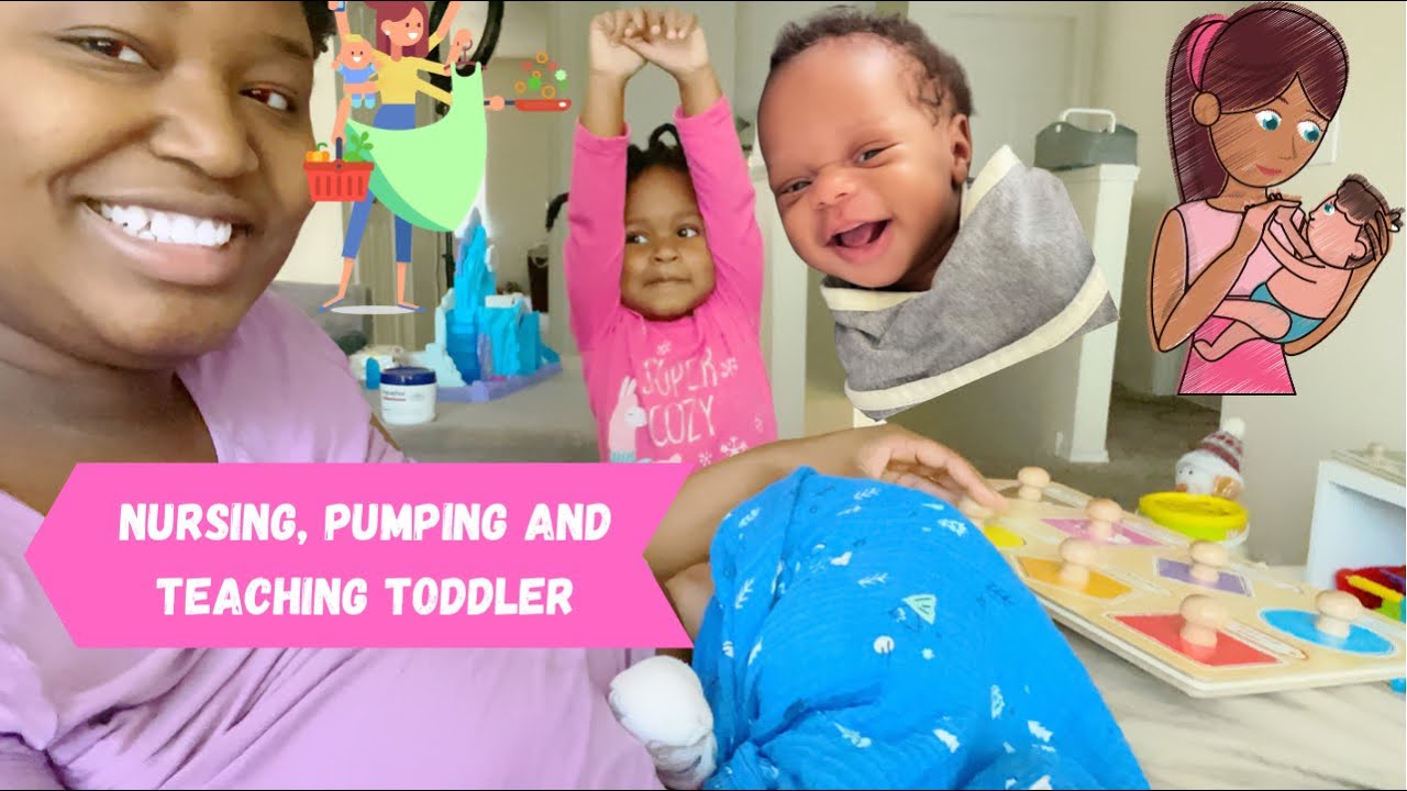 New Mom Multitasking | Breastfeeding Newborn, Pumping and Entertaining ...