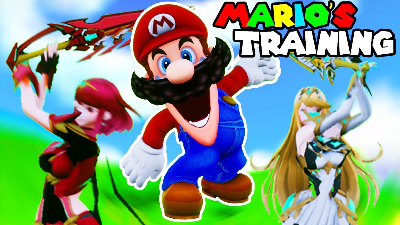 Mario teaches Pyra and Mythra how to SMASH - YouTube