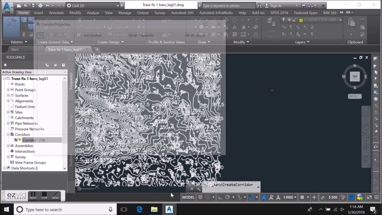 Tutorial CIVIL 3D PERANCANGAN JALAN : 7 MEMBUAT CORRIDOR - YouTube