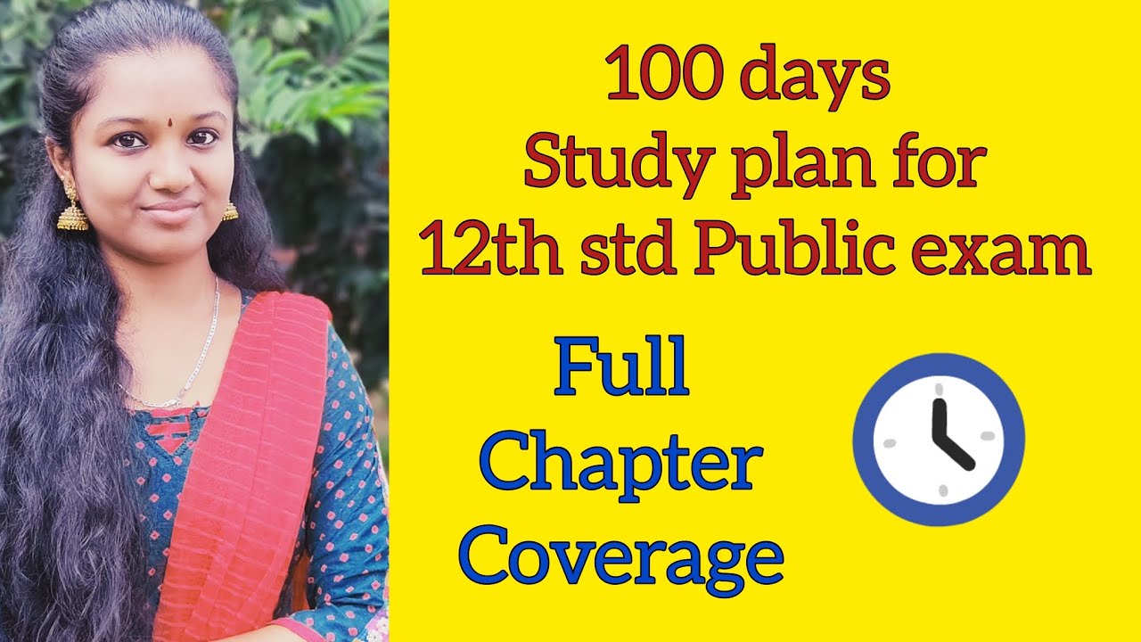 100 days study plan for 12th public exam| Study plan for 12th exam ...