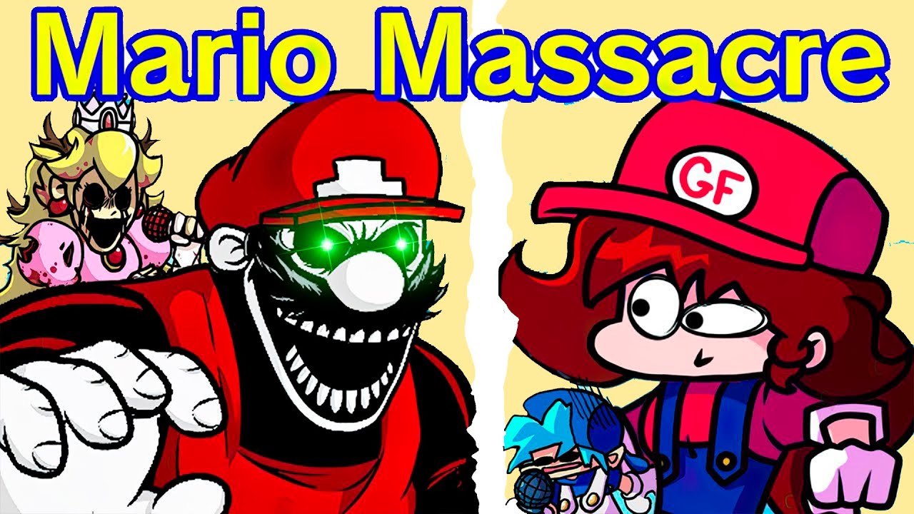 Friday Night Funkin' VS Mario's Monday Night Massacre FULL WEEK FNF Mod MARIO 85' MX Mario EXE ...