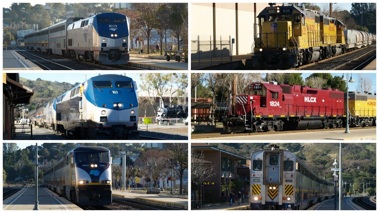 Railfanning Martinez Amtrak Station 12/28/2016 - YouTube