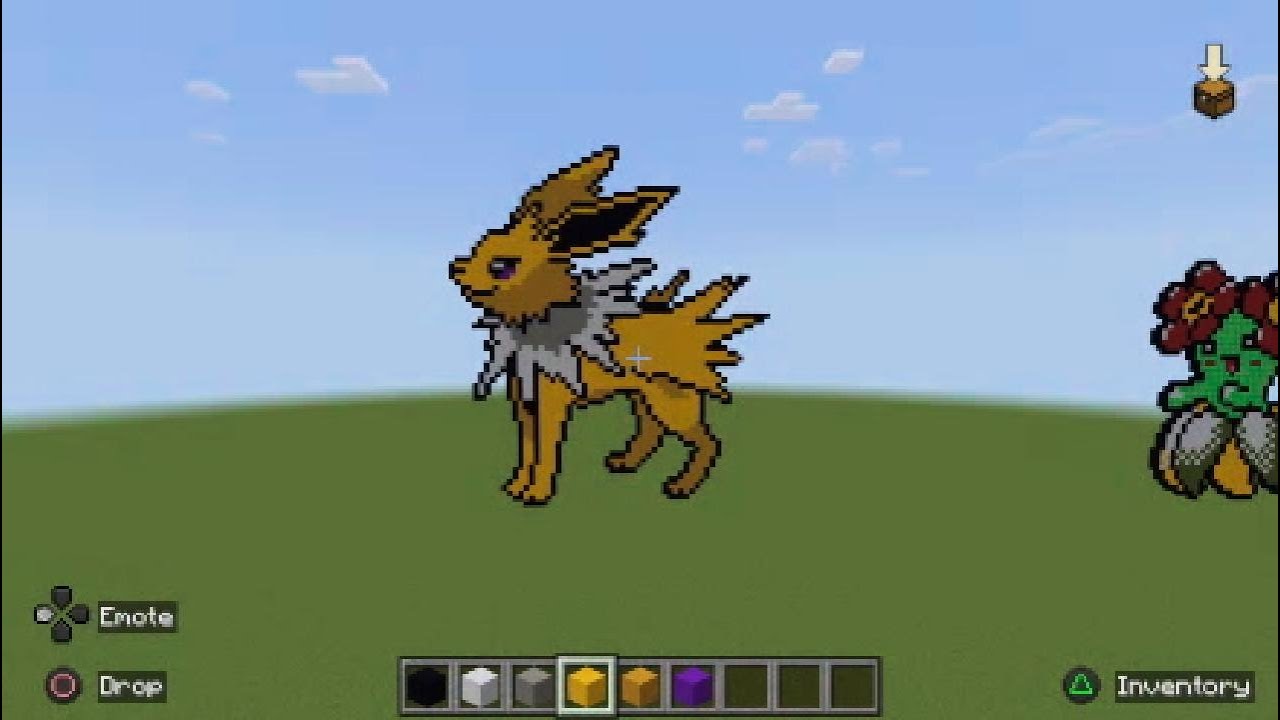 How to make Jolteon(big) Pixel Art in minecraft - YouTube