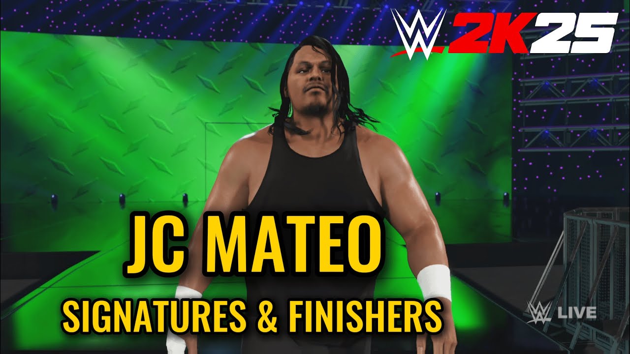 WWE 2K25 JC Mateo (Creation) Signature and Finisher Moves (Gameplay ...