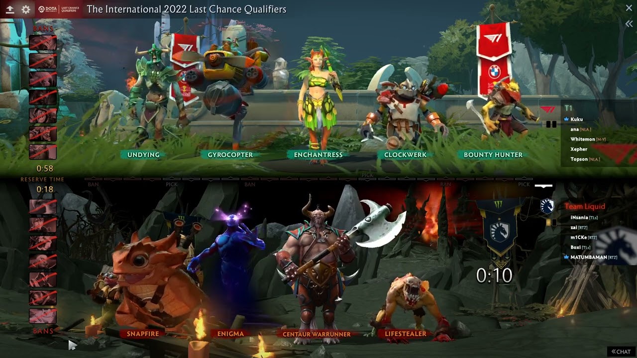 T1 vs Liquid Game 2: TI11 Last Chance Qualifier Group Stage - YouTube