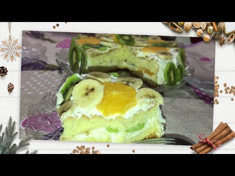 Tortë e lehtë me fruta te pasura me vitamin C- Torta alla panna e ...