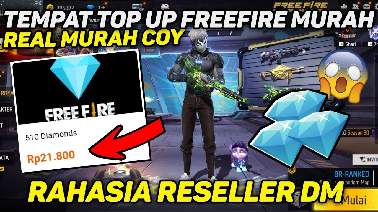 TEMPAT TOP UP DIAMOND FREEFIRE FIRE TERMURAH | CARA TOP UP DM FF MURAH ...