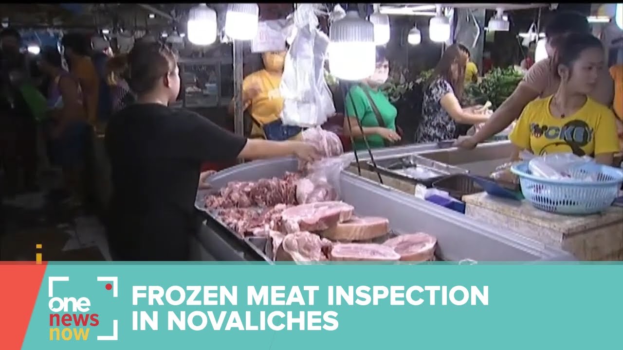 QC officials hold inspection of frozen meat in Novaliches wet market ...