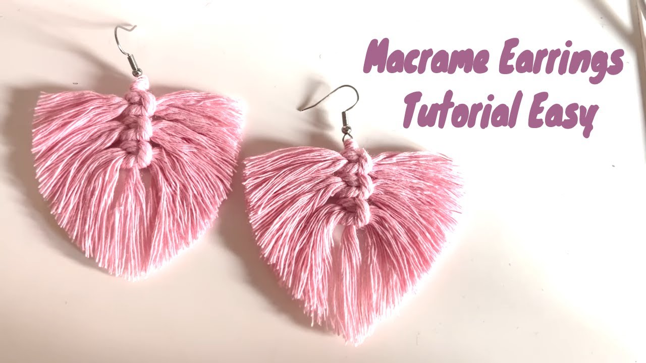 Tutorial Easy Macrame Earrings Orecchini a Foglia in Macrame - YouTube