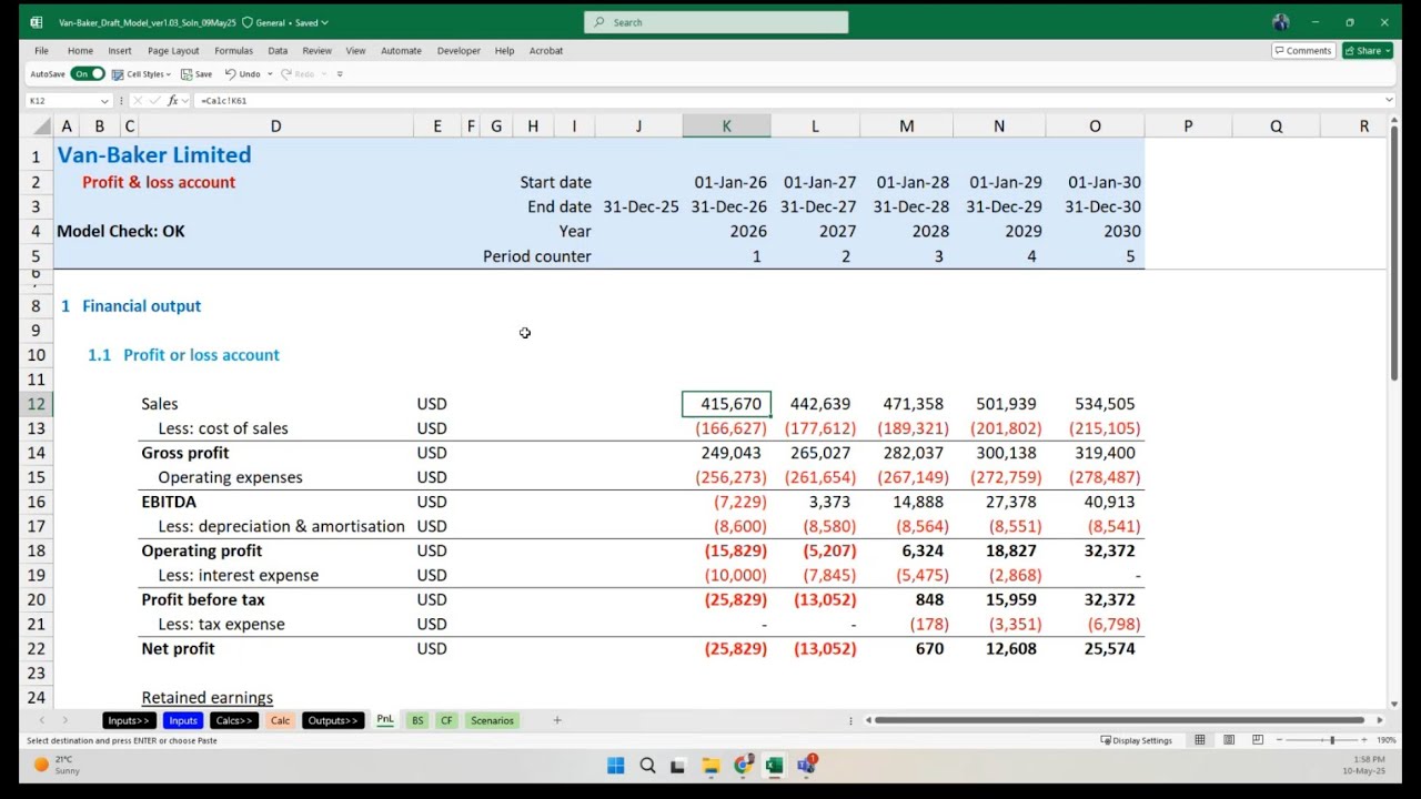 07. Financial statement model output in financial modeling - YouTube