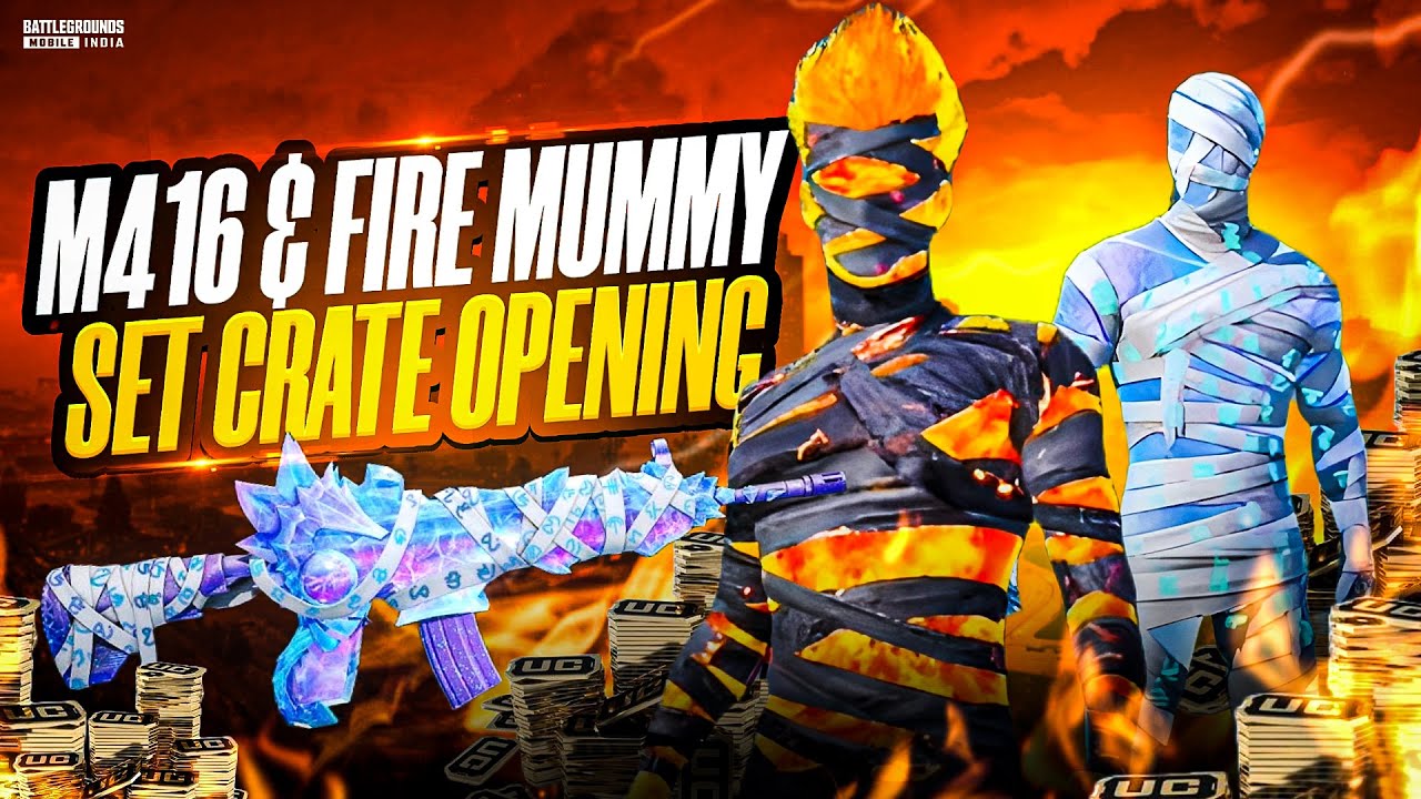 M416 & FIRE MUMMY SET CRATE OPENING IN BGMI - YouTube