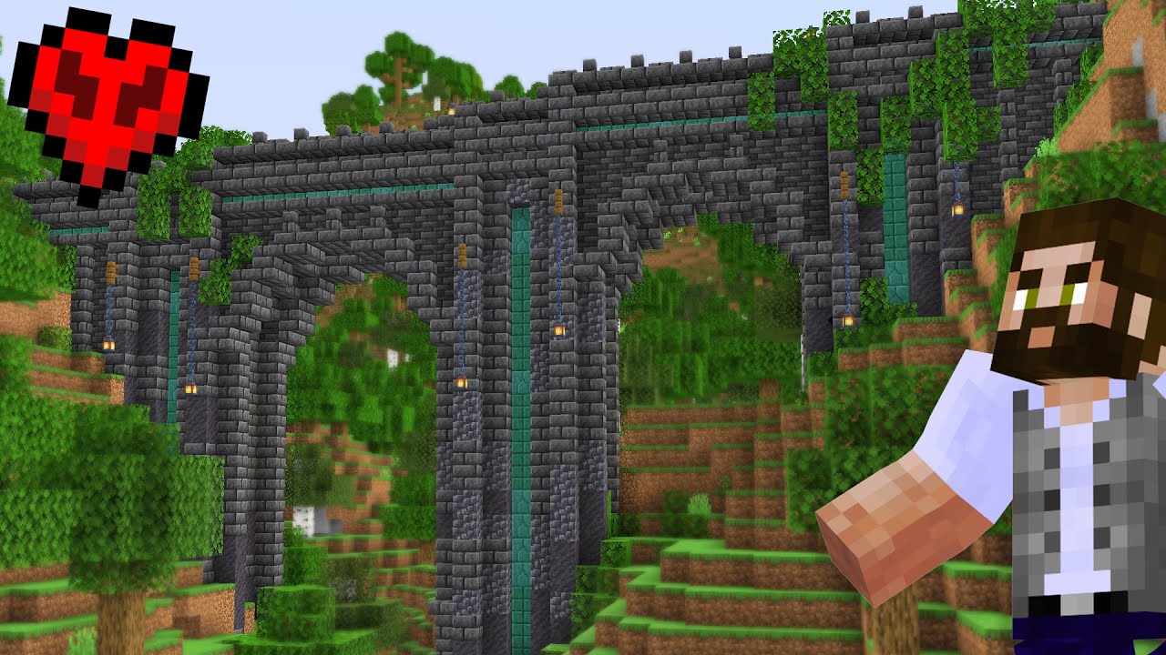 I built SO MANY BRIDGES in Hardcore Minecraft - YouTube