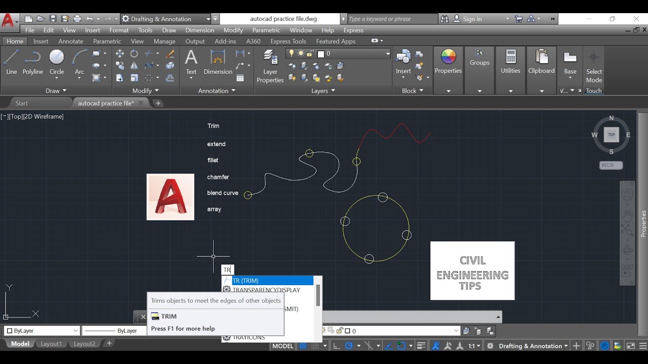Autocad TRIM EXTEND ARARY COMMAND Tutorial YouTube autocad-trim-extend-arary-command-tutorial-youtube