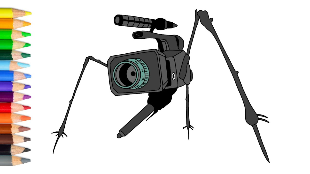 Cara menggambar Spider Cameraman | How to draw Spider Cameraman ...
