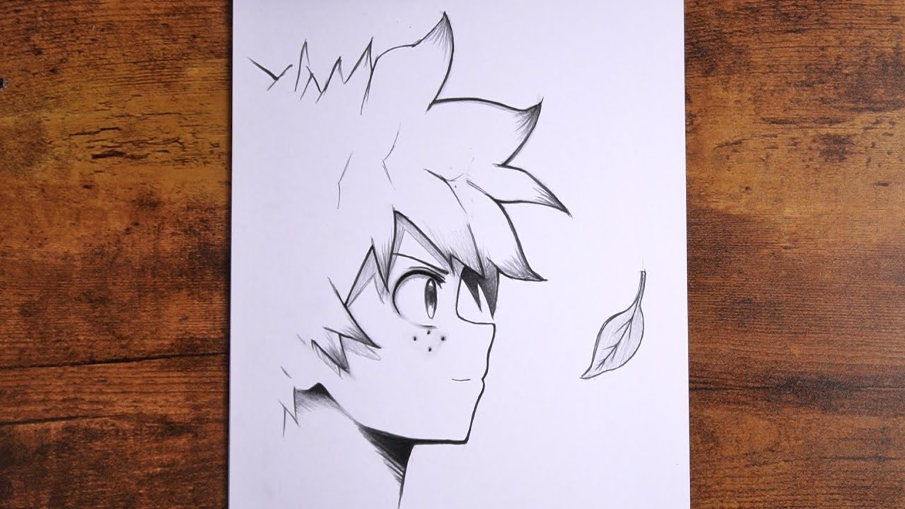 How to Draw Deku | Easy Anime Boy drawing step by step - YouTube
