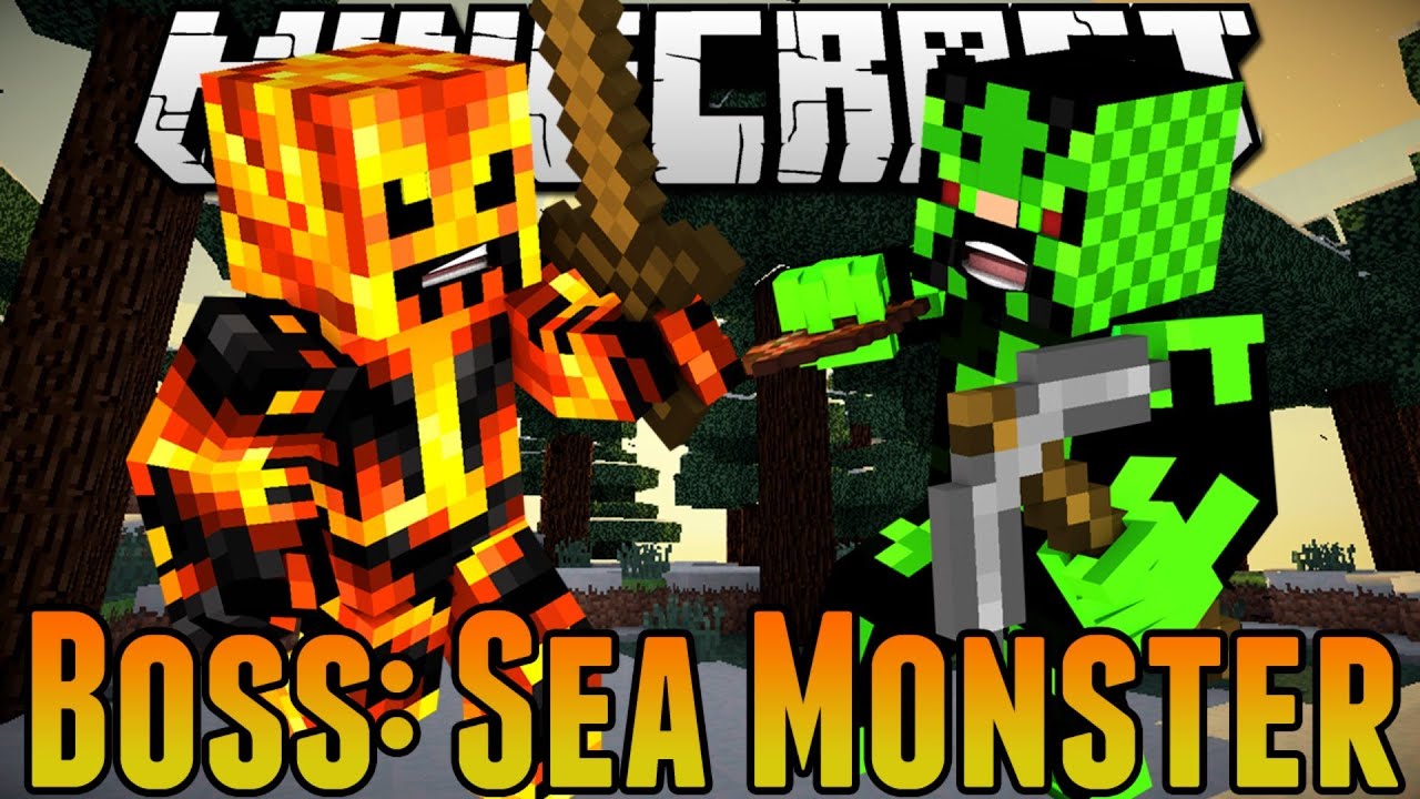 Minecraft com Mods: BOSS SEA MONSTER (ft PhelpsCorrea) #1 - YouTube