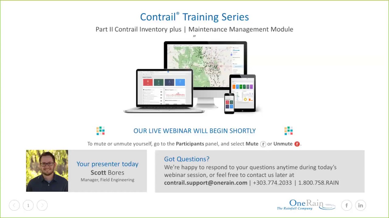 OneRain Training: Part II Contrail Inventory plus Maintenance ...