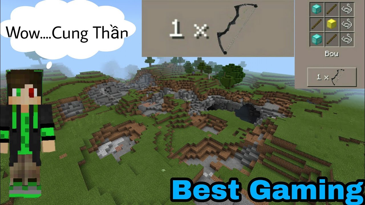 MCPE:Hướng dẫn chế tạo bộ cung tên mạnh nhất trong thế giới minecraft ...