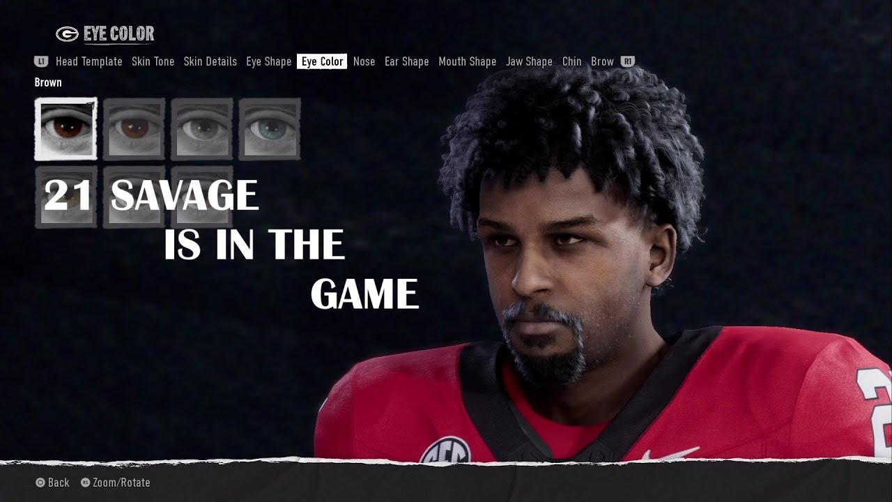 COLLEGE FOOTBALL 25 OR 26 - 21 SAVAGE - FACE CREATION!!!!! - YouTube