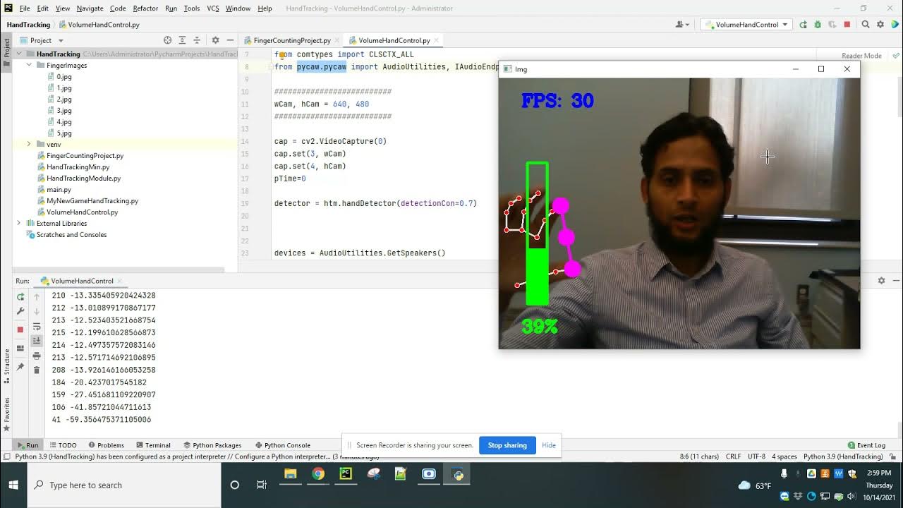 Control System Volume using OpenCV - Python - YouTube