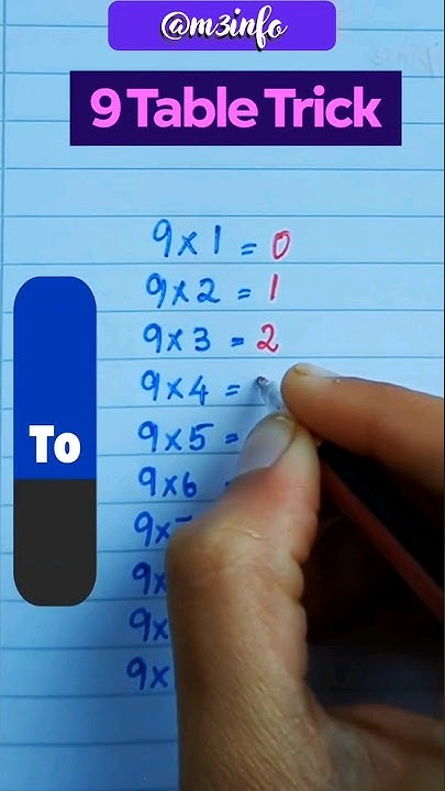 9 Table Trick - Easy Tables Trick - 9 Times Table - Maths Tips & Tricks - YouTube