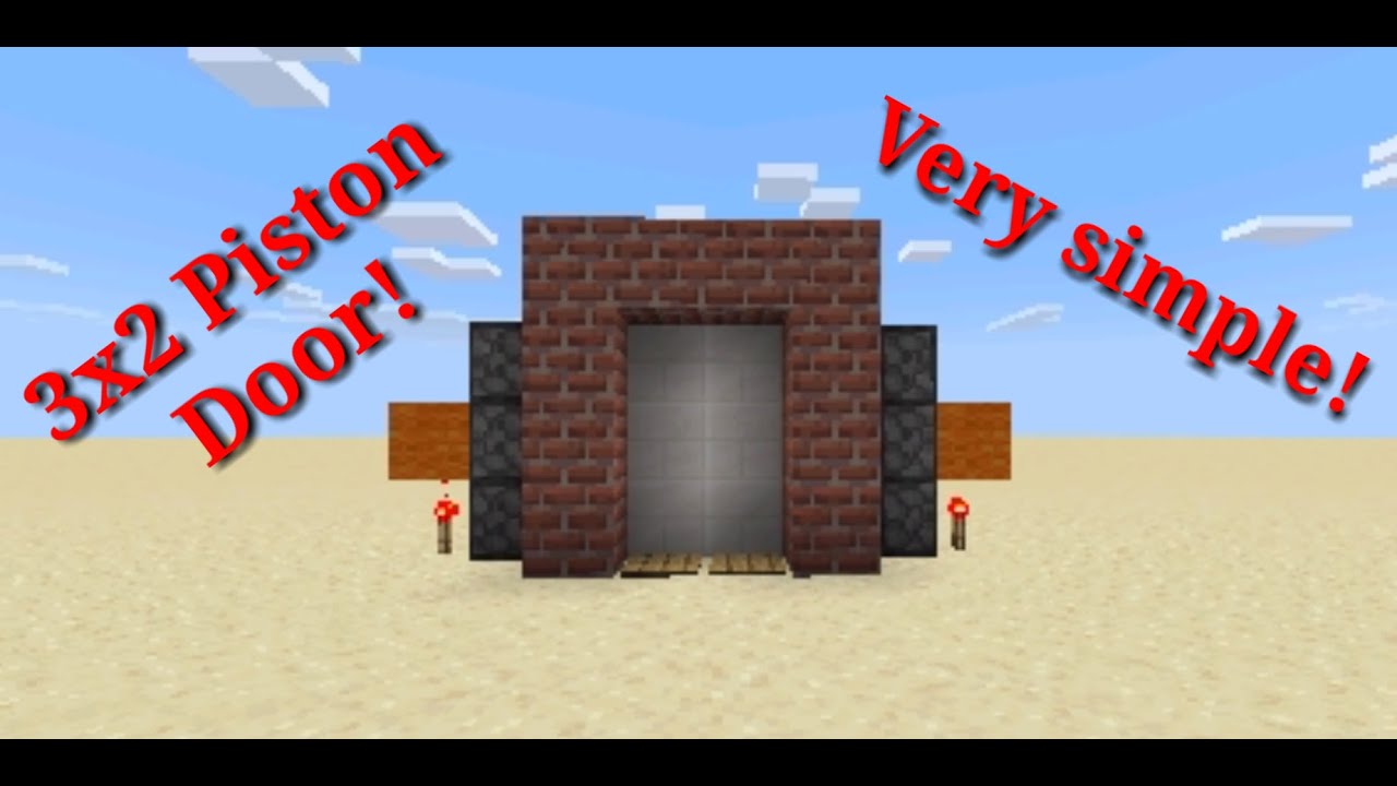 How to make a 3x2 piston door in Minecraft pocket edition! - YouTube