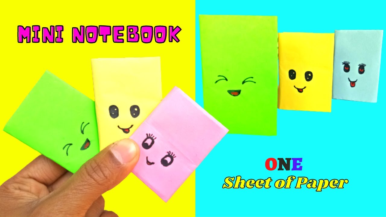 DIY MINI NOTEBOOKS ONE SHEET OF PAPER | ORIGAMI PAPER NOTEBOOK | MINI ...
