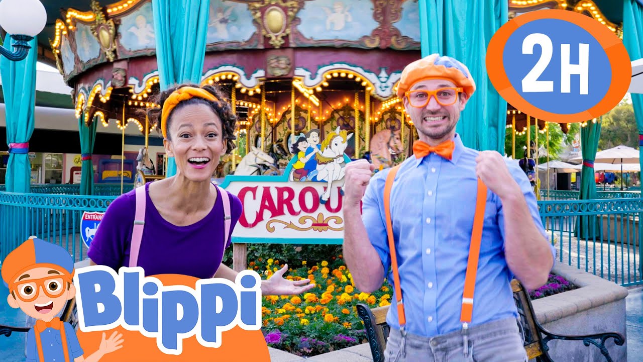 Blippi and Meekah's Roller Coaster Day | Blippi Painting for Kids ...