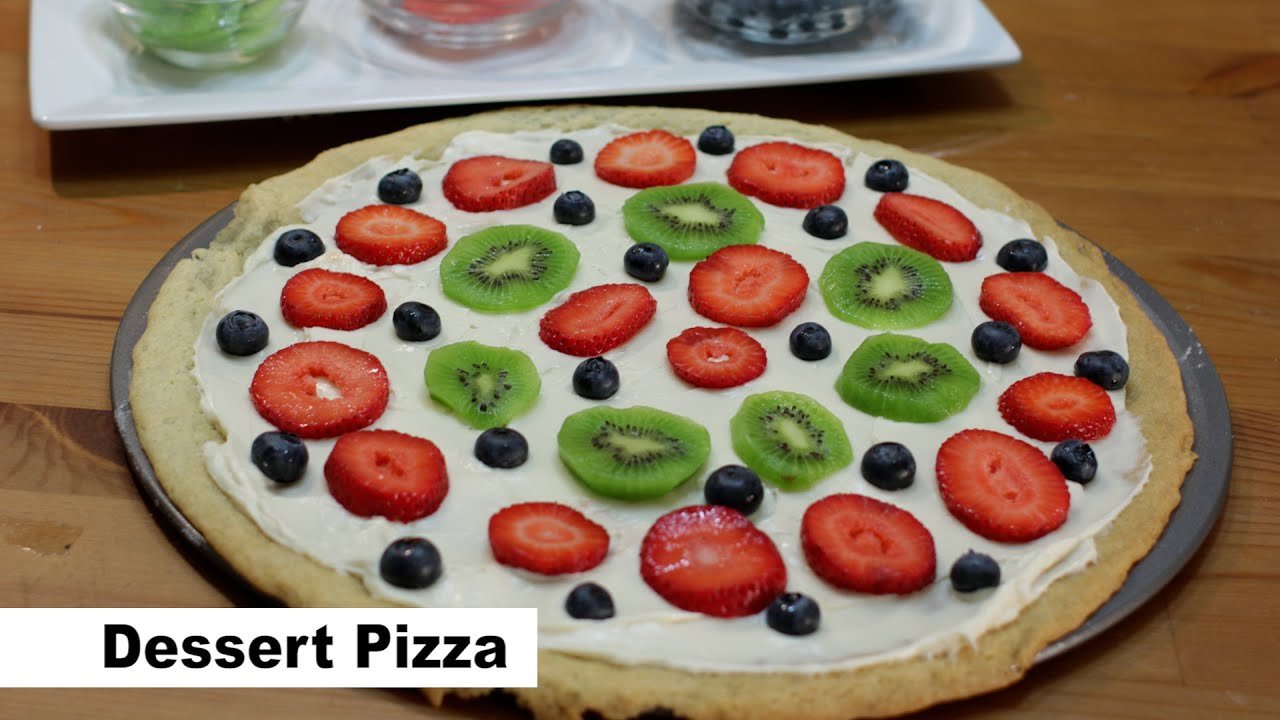 How to make a Dessert Pizza | Easy Sugar Cookie Dessert Pizza Recipe ...