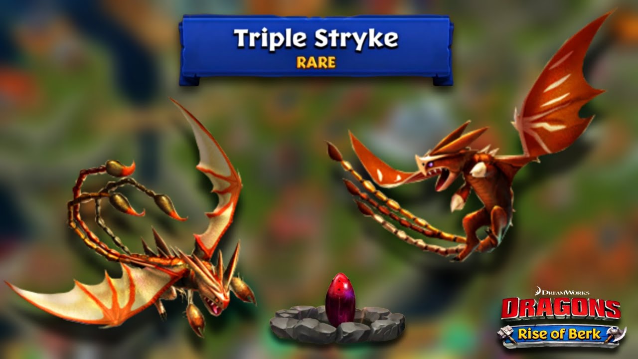 Rare Triple Stryke Maxed Level 180 Titan - Dragons : Rise of Berk - YouTube
