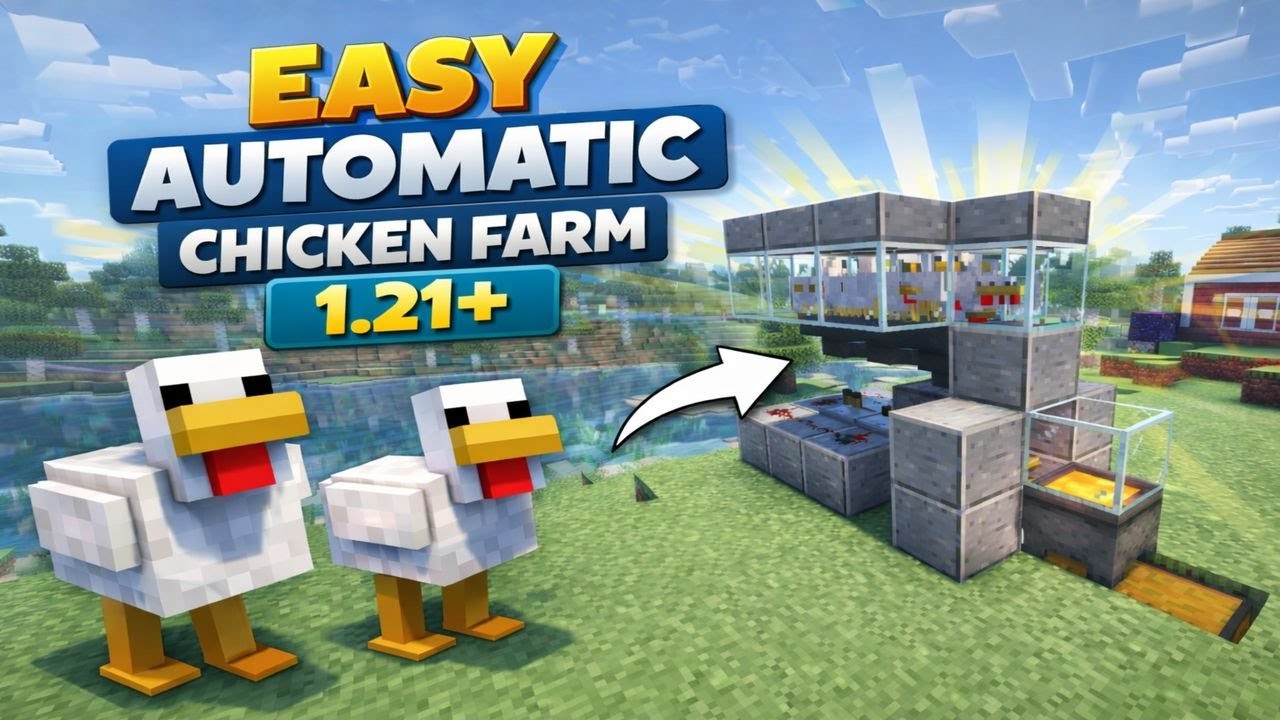Easy Automatic Chicken Farm Minecraft 1.21+ (Tutorial) - YouTube