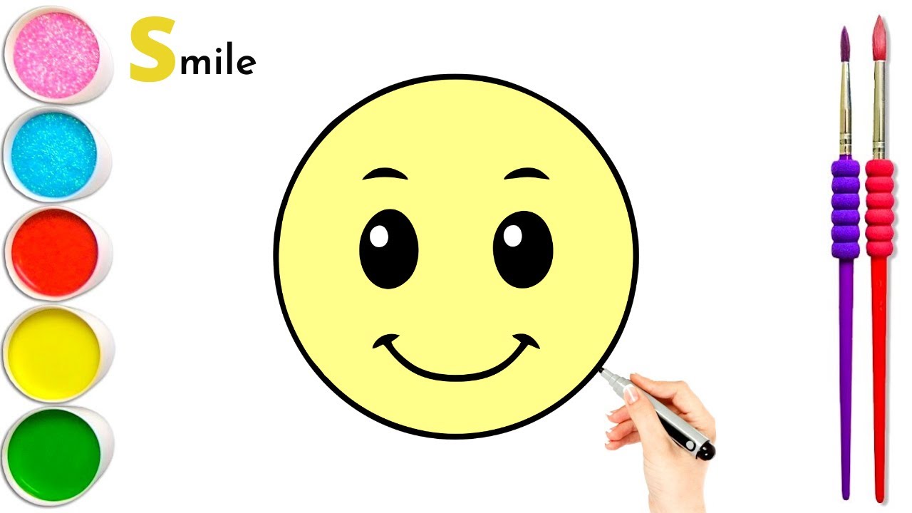 How to Draw Smile🙂 | Emoji Drawing for Kids | Smiley Face Art for Kids ...