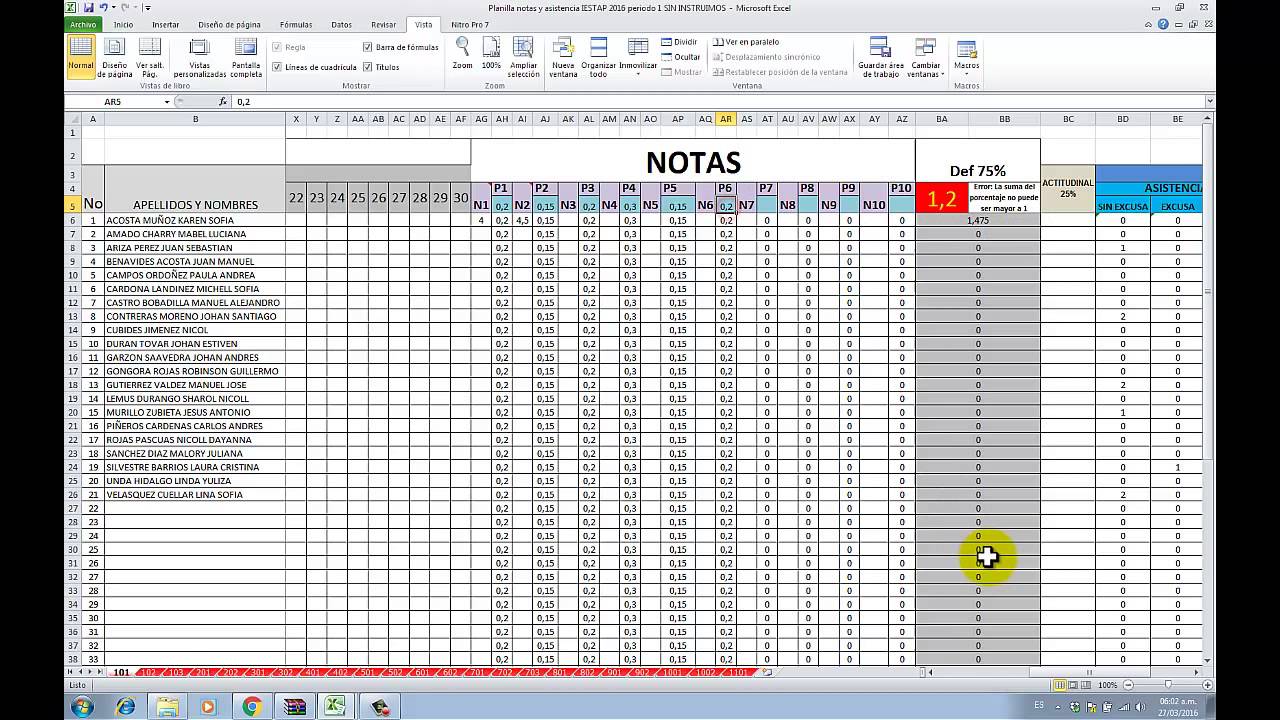 Tutorial planilla asistencia, notas y comportamental IESTAP - YouTube